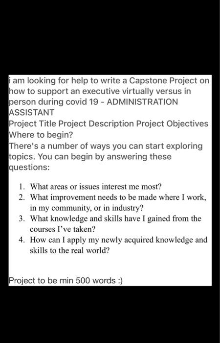 Solved Project Overview Template Project Title Project | Chegg.com