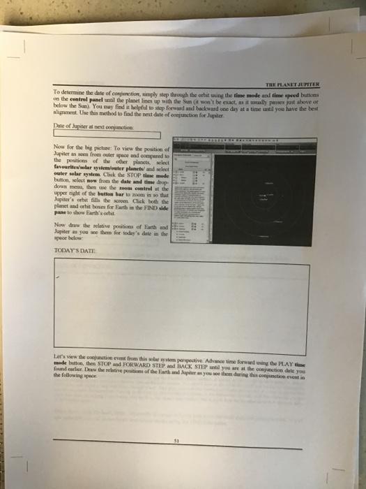 Solved THE PLANET JUPITER To determine the date of | Chegg.com