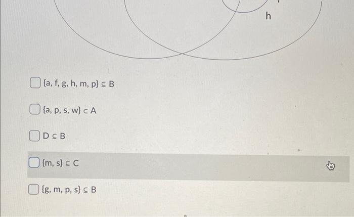 Solved Question 5 (3 points) Q19D. Define the sets A, B, C, | Chegg.com