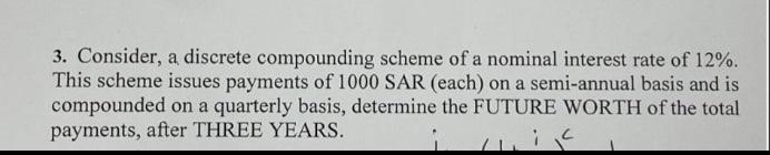 Solved a 3. Consider, a discrete compounding scheme of a | Chegg.com