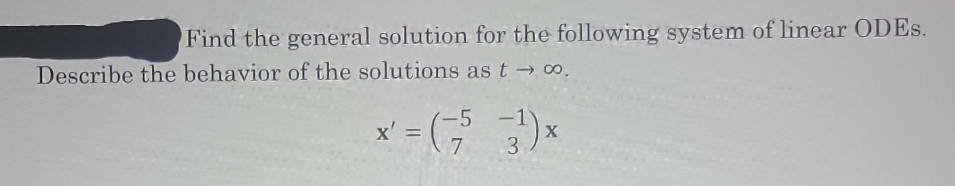 Solved Diff. Eq. Math Question. Could you show the steps to | Chegg.com