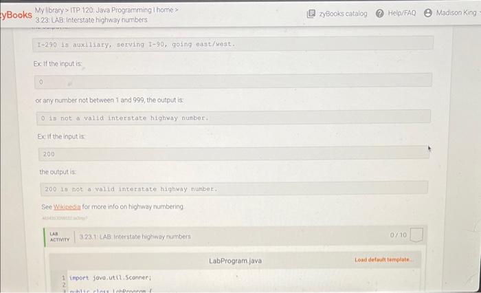Solved 3.23 LAB: Interstate highway numbers Primary U.S | Chegg.com