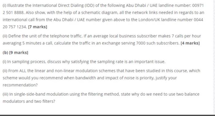 (1) illustrate the International Direct Dialing (IDD) | Chegg.com
