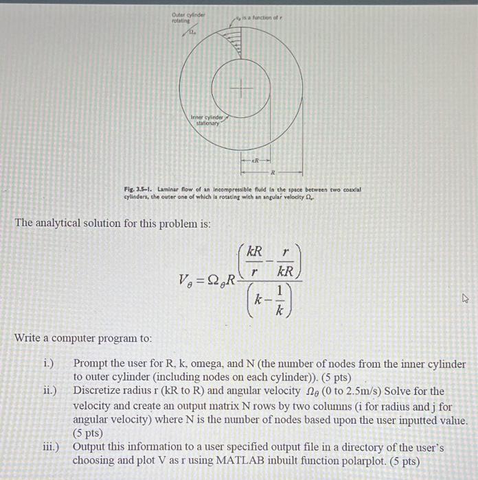 Solved 5) (Fluid Mechanics Problem) Determine the velocity | Chegg.com