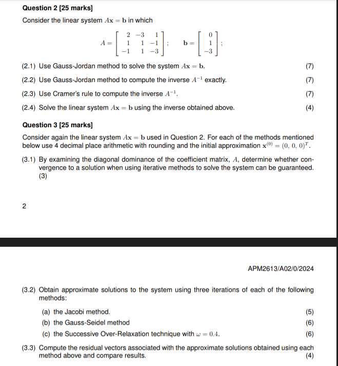 Solved PLEASE DO QUESTION 3 ﻿ONLY Question 2 [25 | Chegg.com