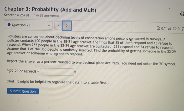 Solved Chapter 3: Probability (Add and Mult) Score: 14.25/38 | Chegg.com
