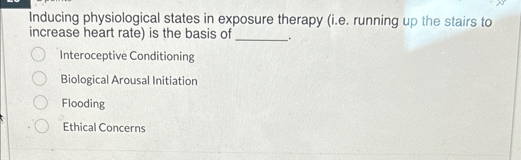 Solved Inducing physiological states in exposure therapy | Chegg.com