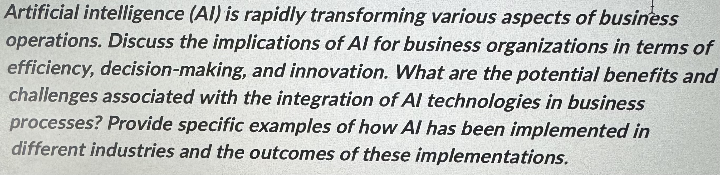 Solved Artificial intelligence (Al) ﻿is rapidly transforming | Chegg.com