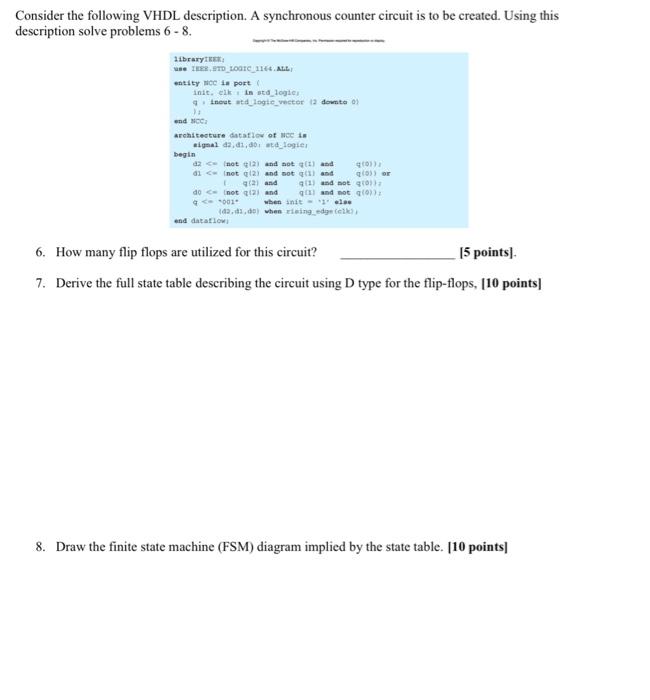 Solved Consider the following VHDL description. A | Chegg.com