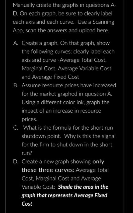 Solved Manually create the graphs in questions AD. On each | Chegg.com
