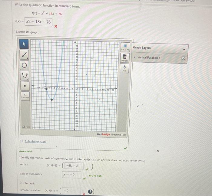 Solved Write the quadratic function in standard form. | Chegg.com
