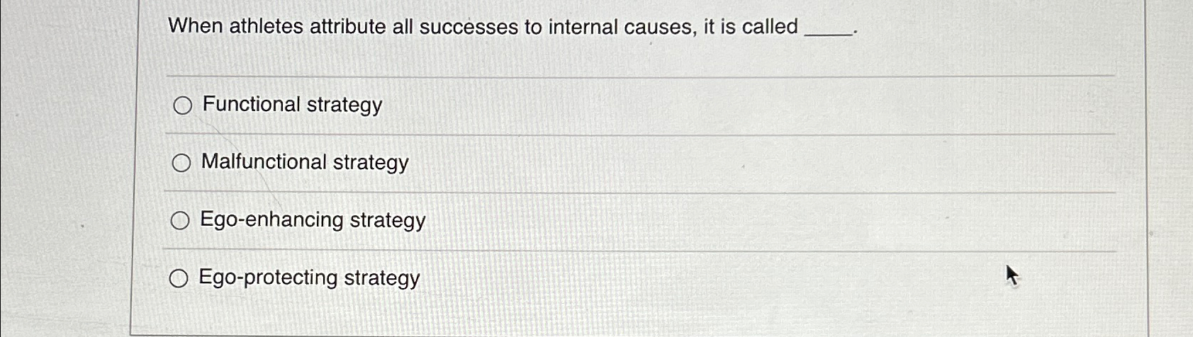Solved When athletes attribute all successes to internal | Chegg.com