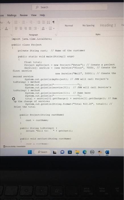 Solved publie class Project 1 private string cust; // Name | Chegg.com