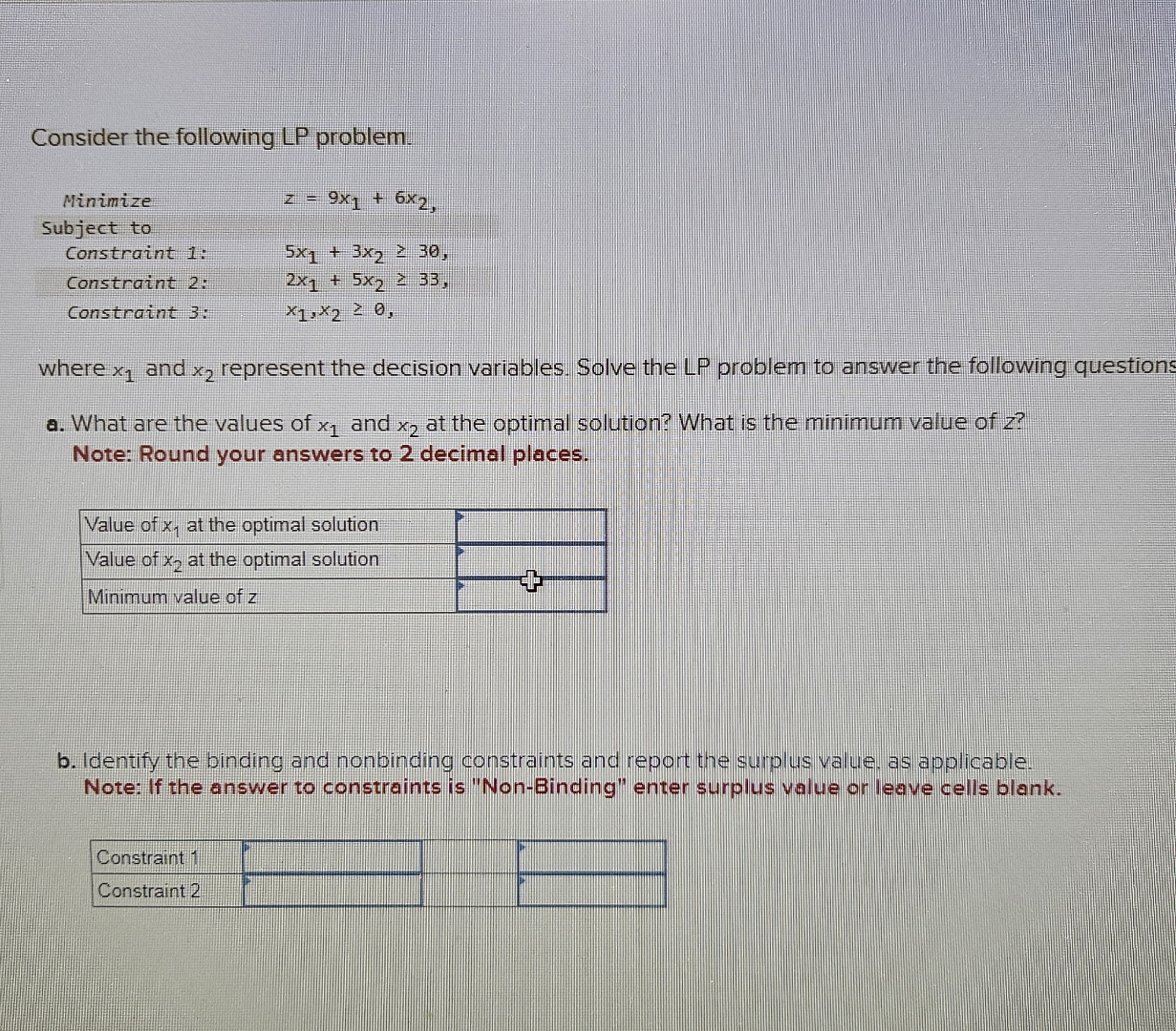 Solved Consider the following LP | Chegg.com