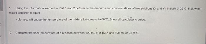 Solved Table 1. Enthalpy of Reaction conc X volume X (mL) | Chegg.com