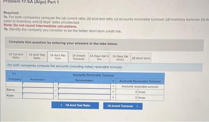 Solved Required information Problem 17-5A (Algo) Comparative | Chegg.com