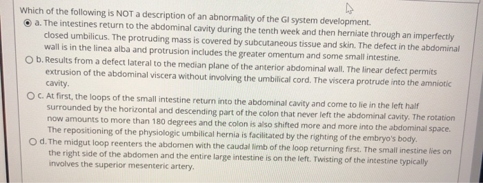 Solved INTESTINAL ROTATION: In stage 13, ca. 32 days, the | Chegg.com
