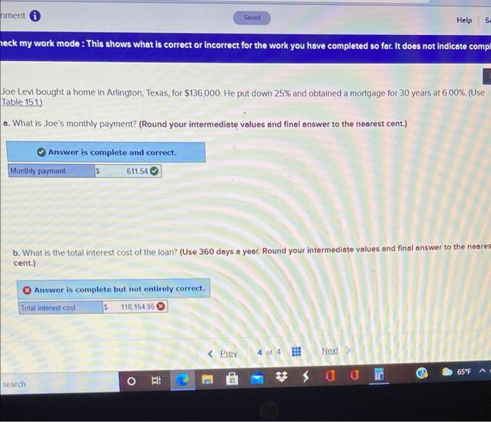 Solved nment Saved Help S: heck my work mode: This shows | Chegg.com