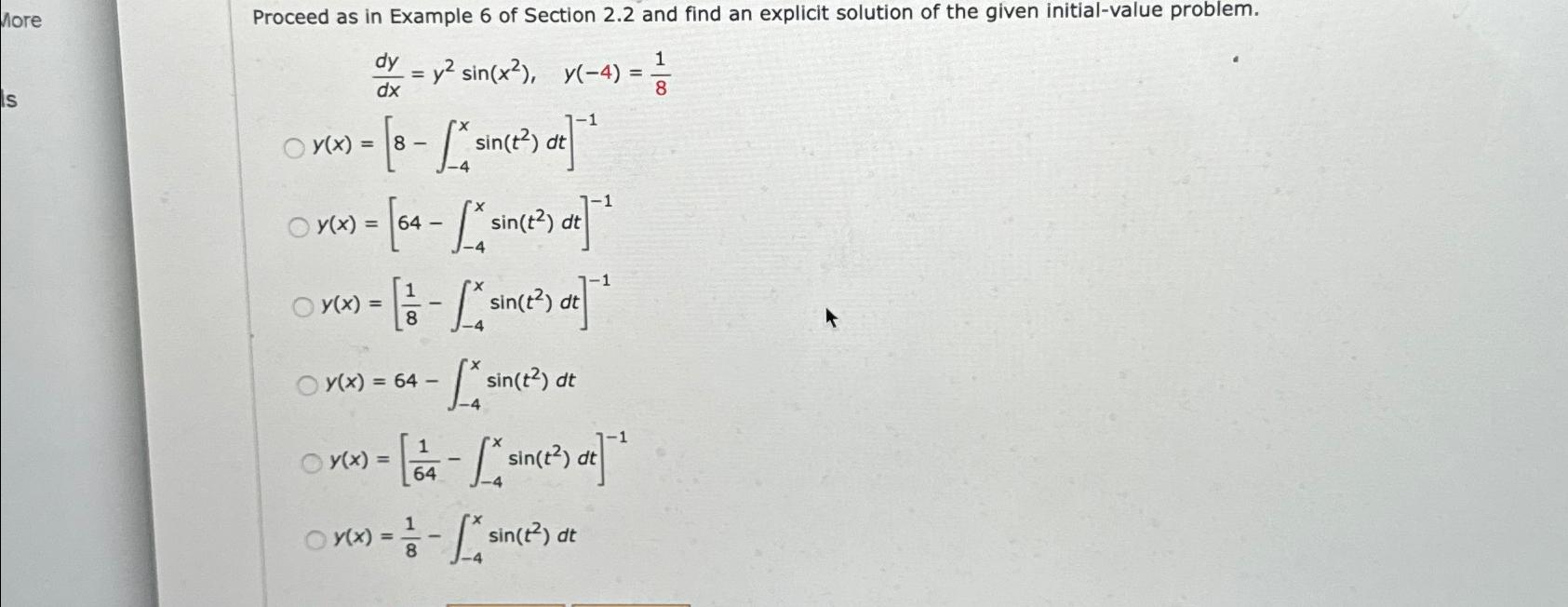 Solved Proceed as in Example 6 ﻿of Section 2.2 ﻿and find an | Chegg.com