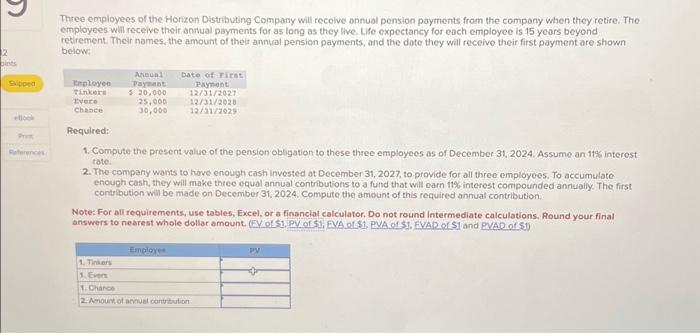 Solved Three employees of the Horizon Distributing Company | Chegg.com