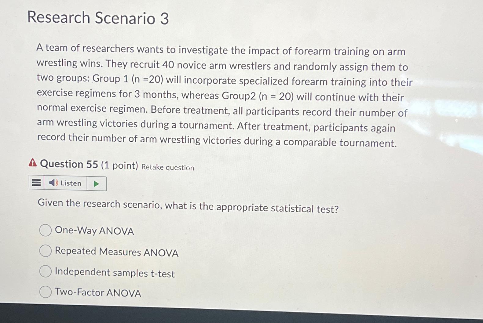 Solved Research Scenario 3A team of researchers wants to | Chegg.com