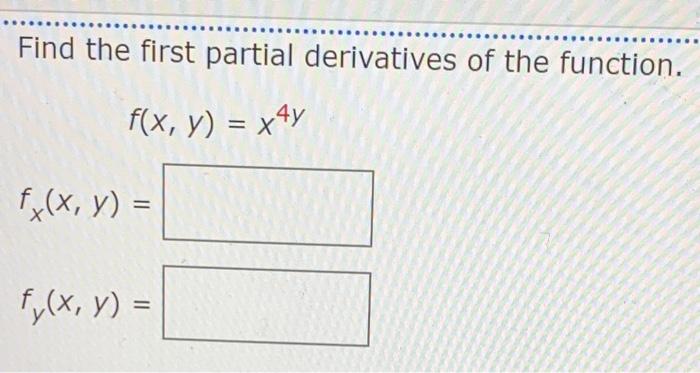 Solved Find the first partial derivatives of the function. | Chegg.com