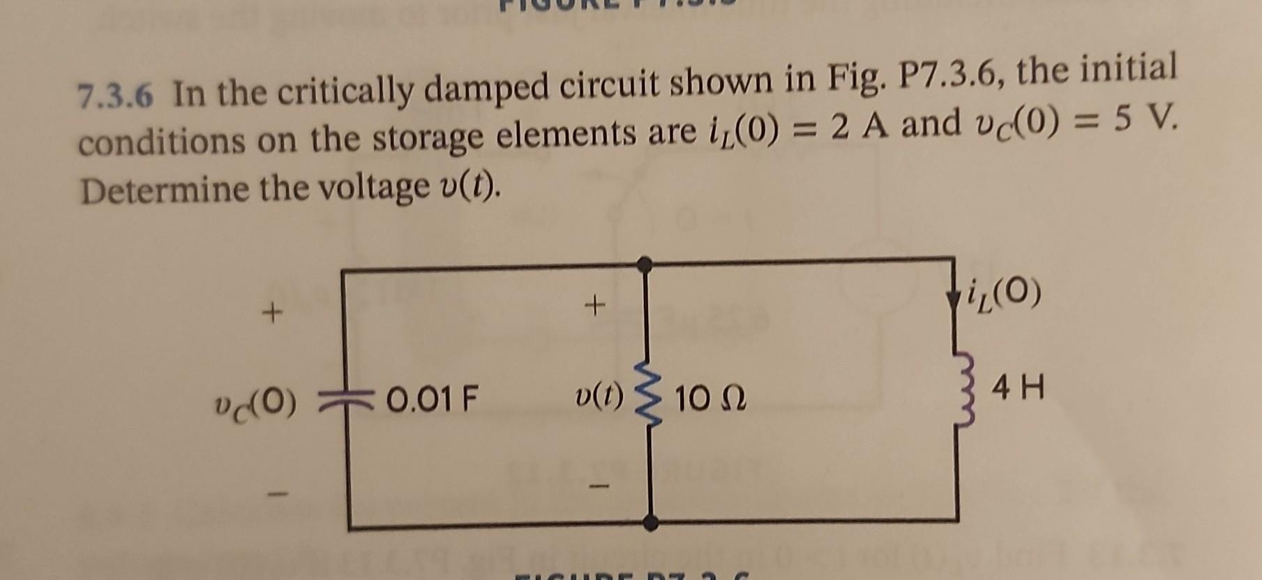 Solved 7.3.6 In the critically damped circuit shown in Fig. | Chegg.com