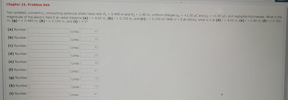 Solved Chapter 24, Problem 066 Two isolated, concentric, | Chegg.com