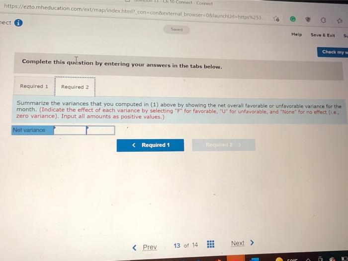 Solved Problem 10-15 (Static) Comprehensive Variance | Chegg.com