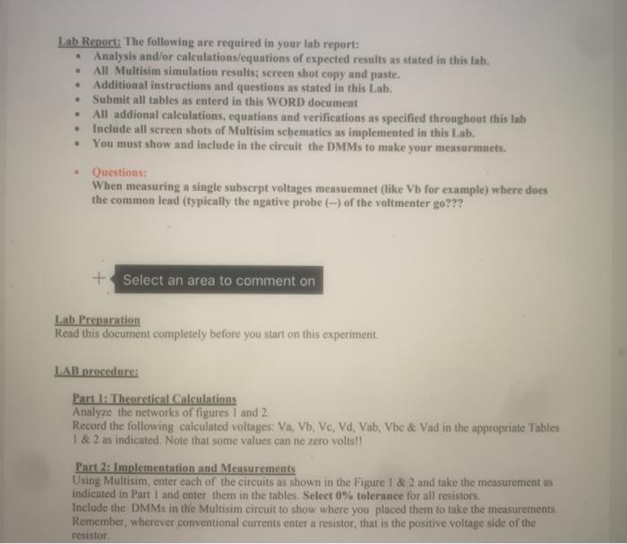 Solved LAB 6: Series-Parallel Networks and Reference Voltage | Chegg.com