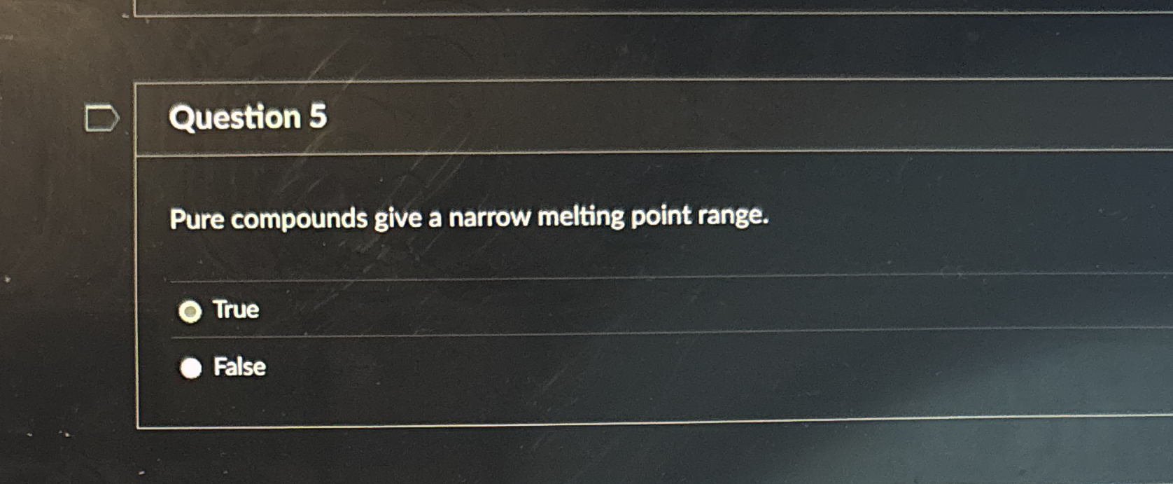 Solved Question 5Pure compounds give a narrow melting point | Chegg.com