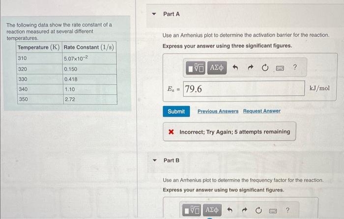 Solved Solve for part A & B. I'm not sure why I keep getting | Chegg.com
