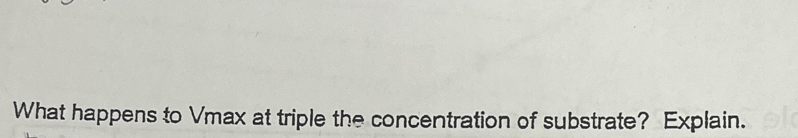 Solved What happens to Vmax at triple the concentration of | Chegg.com