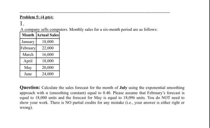 Solved Problem 5: (4 pts): 1. A company sells computers. | Chegg.com