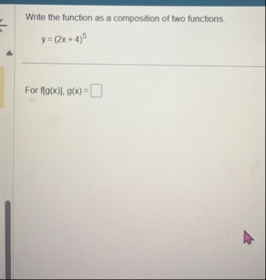 Solved Write the function as a composition of two | Chegg.com