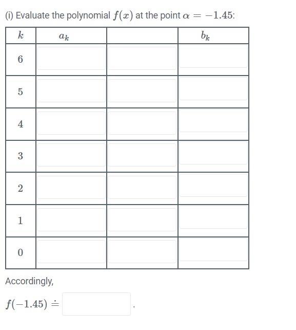 Solved (Horner's Method). Use Horner's method to evaluate | Chegg.com