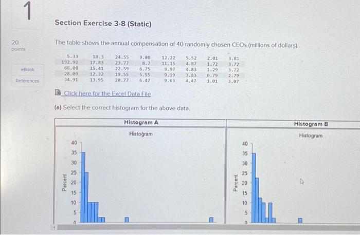 1 20 points eBook References Section Exercise 3-8 | Chegg.com