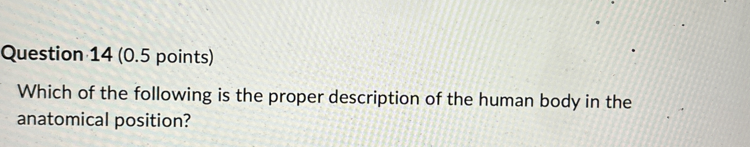 Solved Question 14 ( 0.5 ﻿points)Which of the following is | Chegg.com