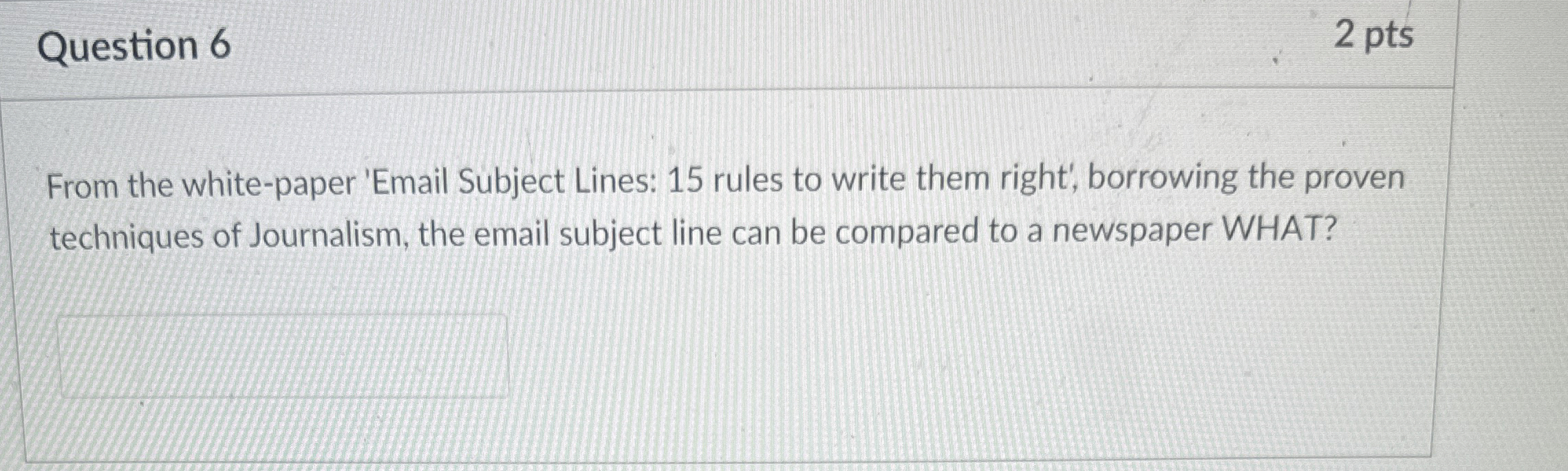 Solved Question 62 ﻿ptsFrom the white-paper 'Email Subject | Chegg.com