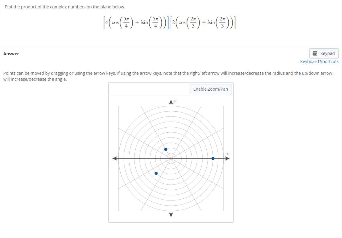 Solved Plot the product of the complex numbers on the plane | Chegg.com