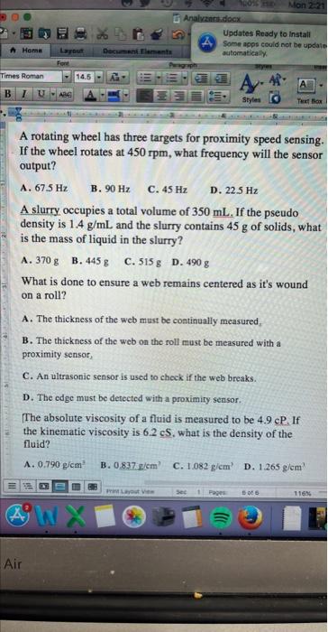 Solved A rotating wheel has three targets for proximity | Chegg.com