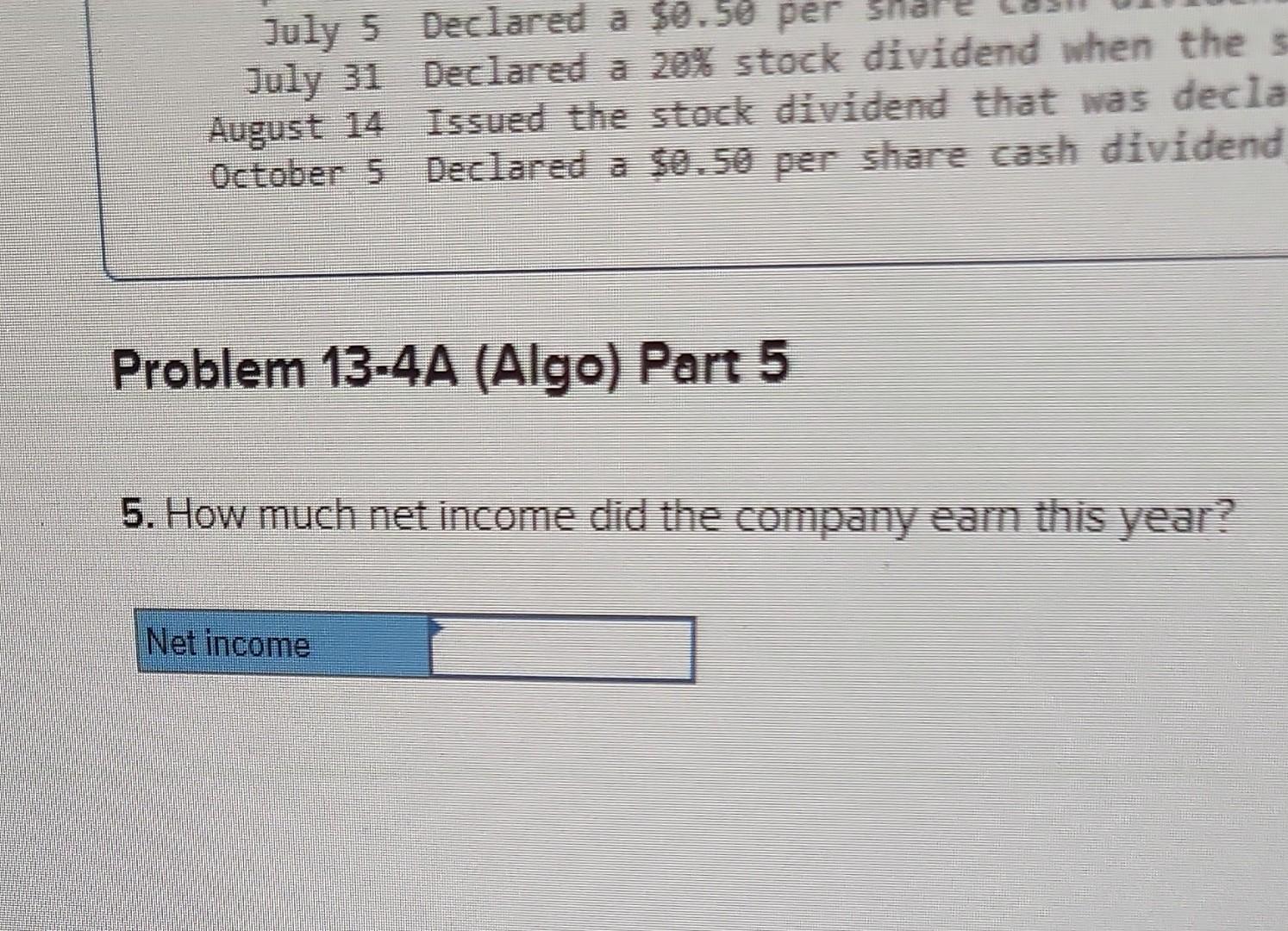 Solved required information Problem 13-4A (Algo) Analyzing | Chegg.com