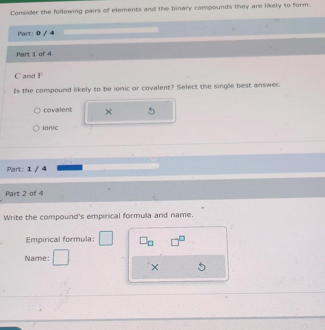 Solved Consider the following pairs of elements and the | Chegg.com