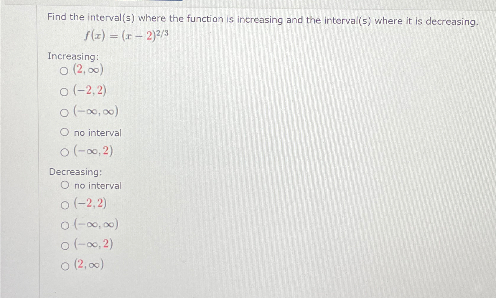 Solved Find the interval(s) ﻿where the function is | Chegg.com