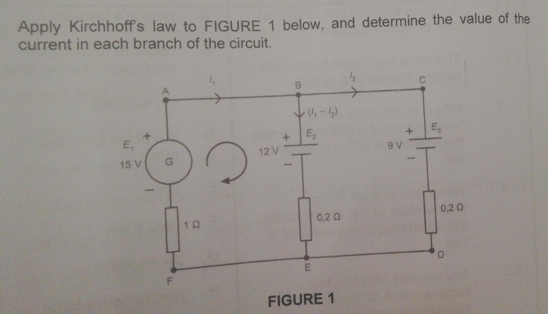 Solved Apply Kirchhoff's law to FIGURE 1 below, and | Chegg.com