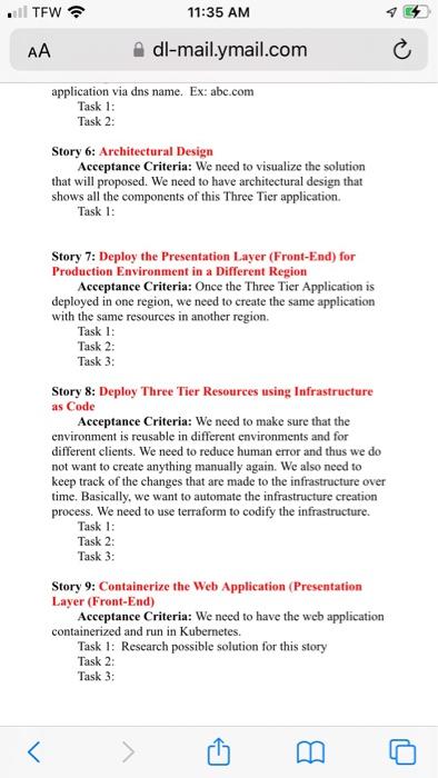 Solved Project: Three Tier Architecture in AWS Assume you | Chegg.com