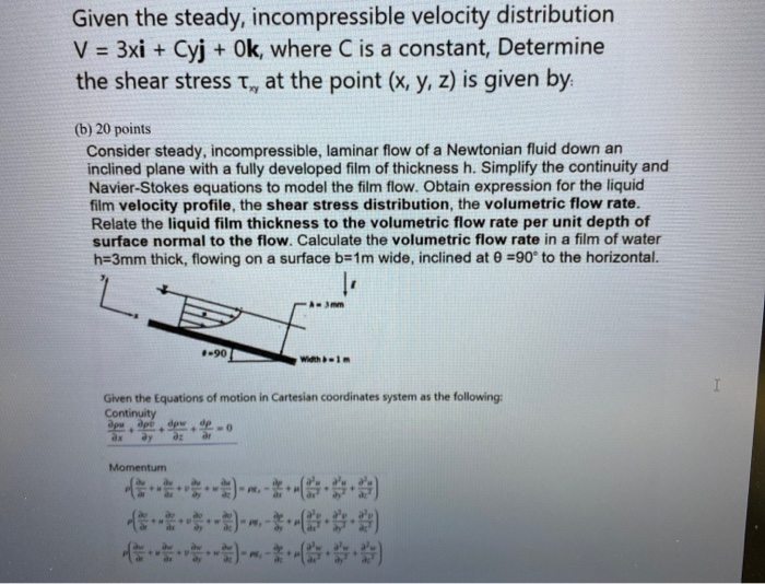Solved Given the steady, incompressible velocity | Chegg.com