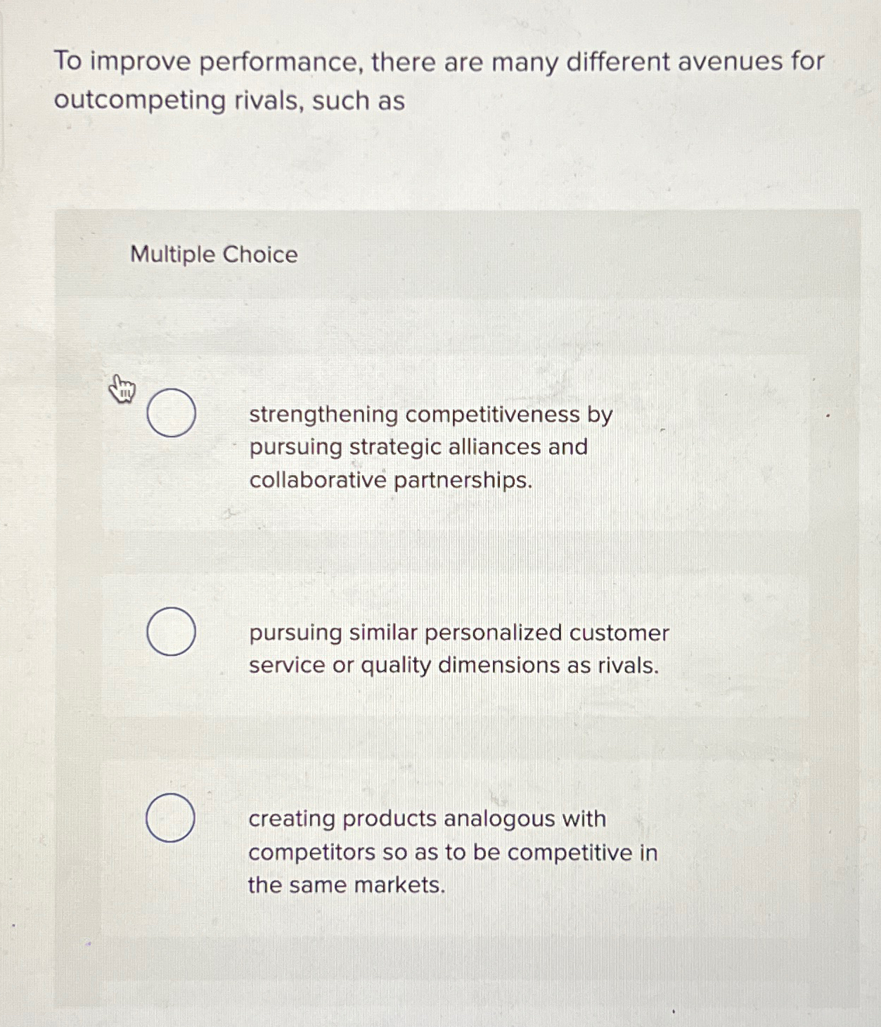 Solved To improve performance, there are many different | Chegg.com