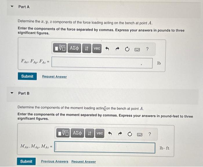 Solved Find the x,y,and z components at A and BFind the | Chegg.com