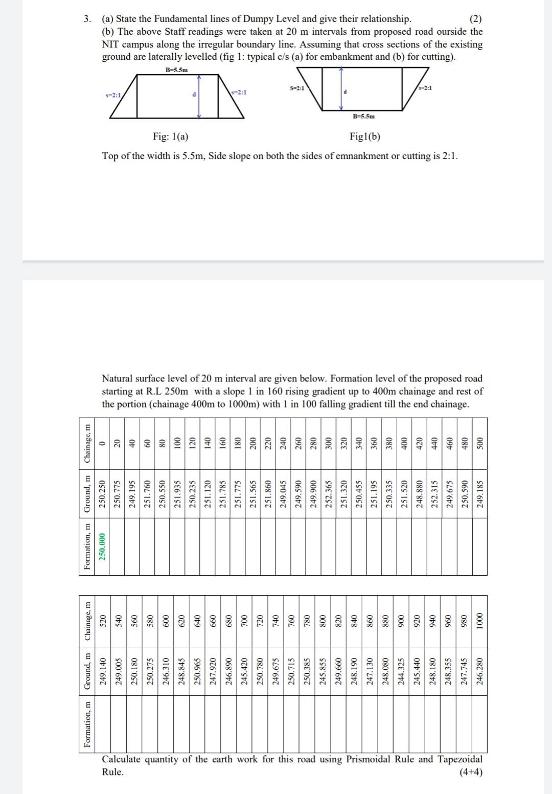3. (a) State the Fundamental lines of Dumpy Level and | Chegg.com